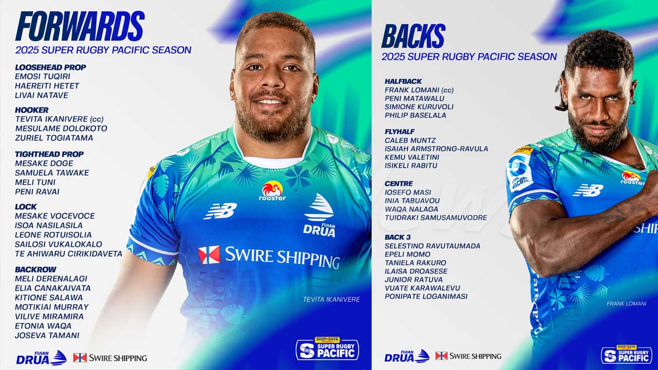 Drua announces squad with co-captains introduced – FBC News